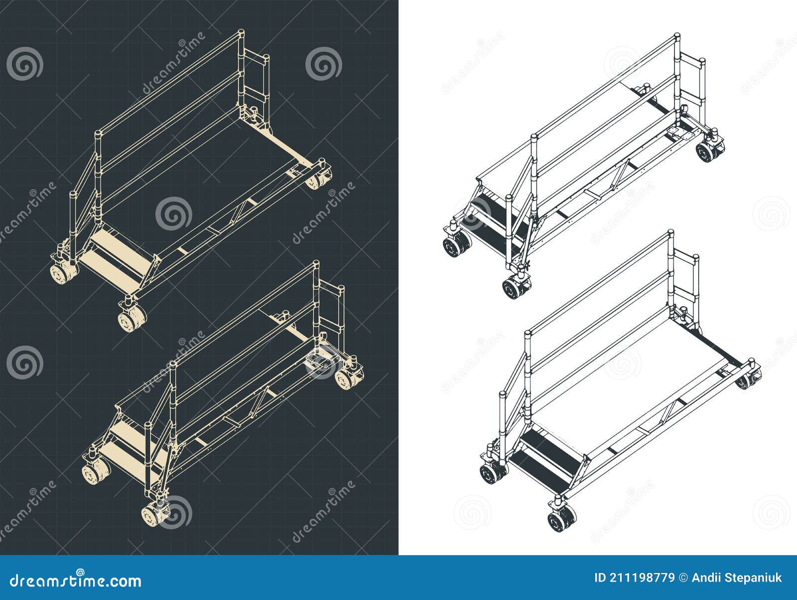 Movable platform Drawings stock vector. Illustration of supply - 211198779