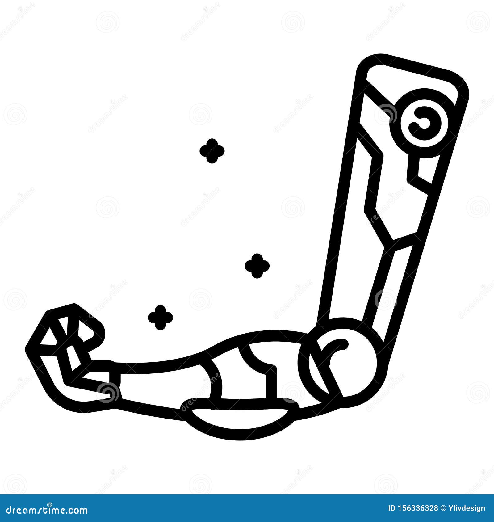 Prosthetic Leg Icon Set. Modern Exoskeleton Prosthetic Leg Mechanism ...