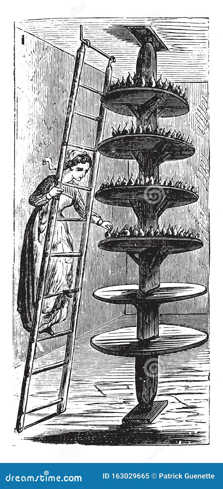 Movable Pyramidal Fruit, Vintage Engraving Stock Vector - Illustration ...