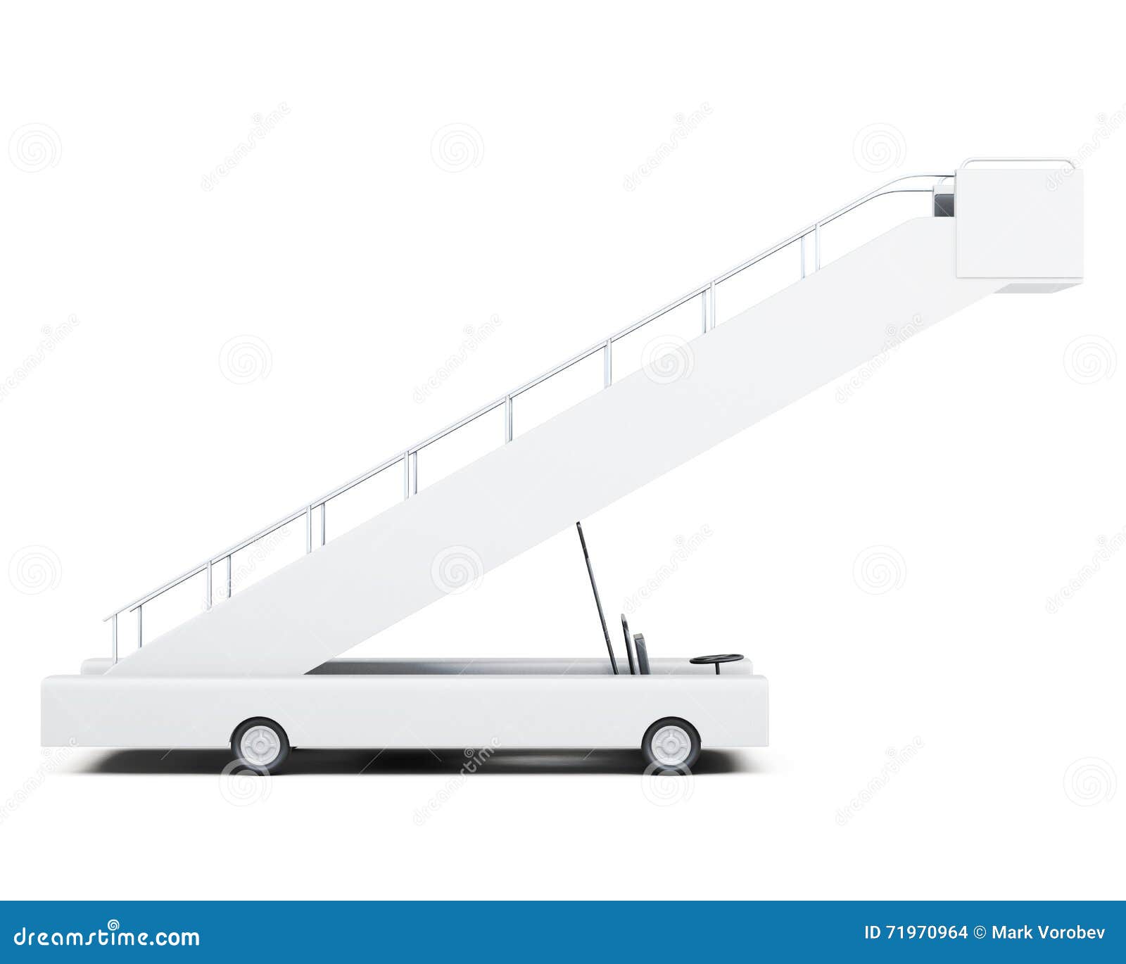 Movable Ramp Side View Isolated on White Background. 3d Rendering Stock ...
