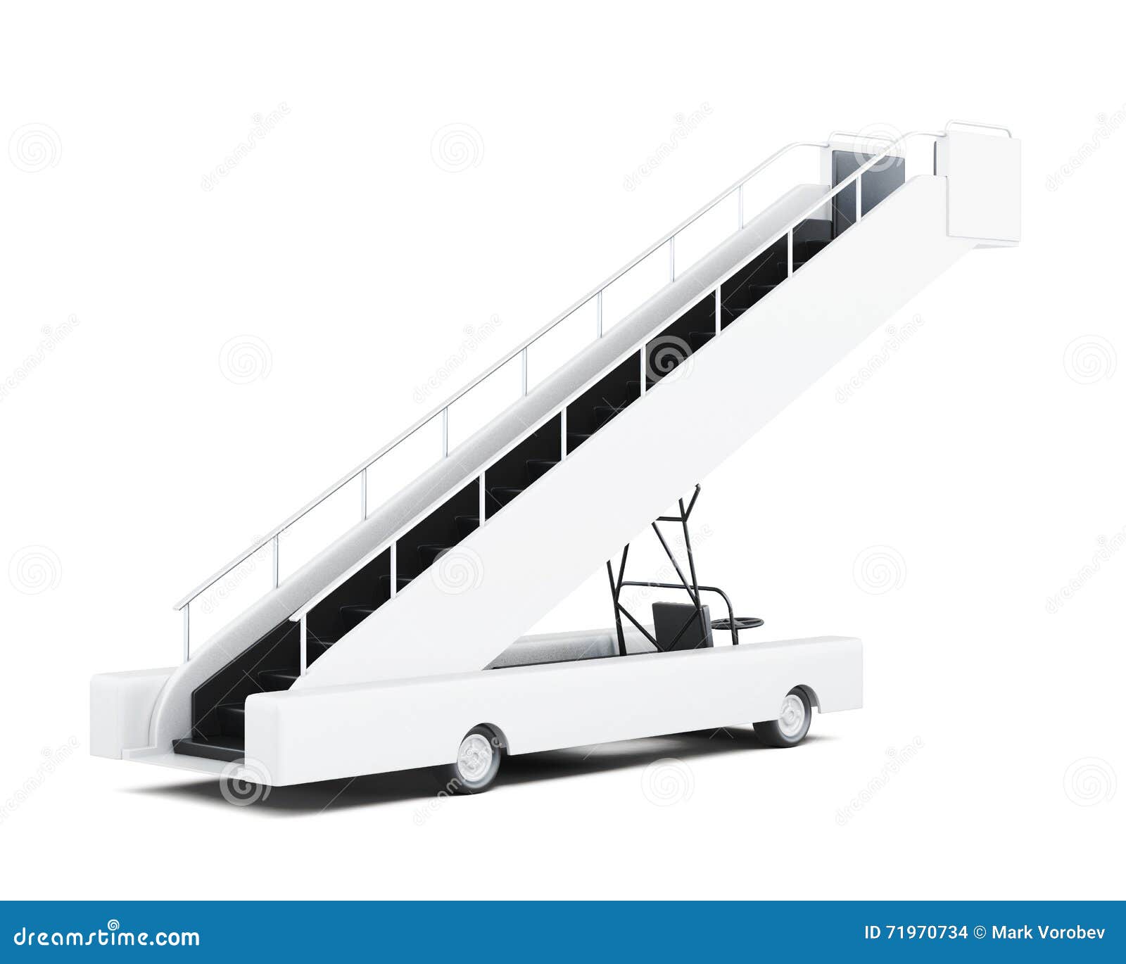 Set Of Movable Boarding Ramp On A White Background. 3d Stock Photo ...