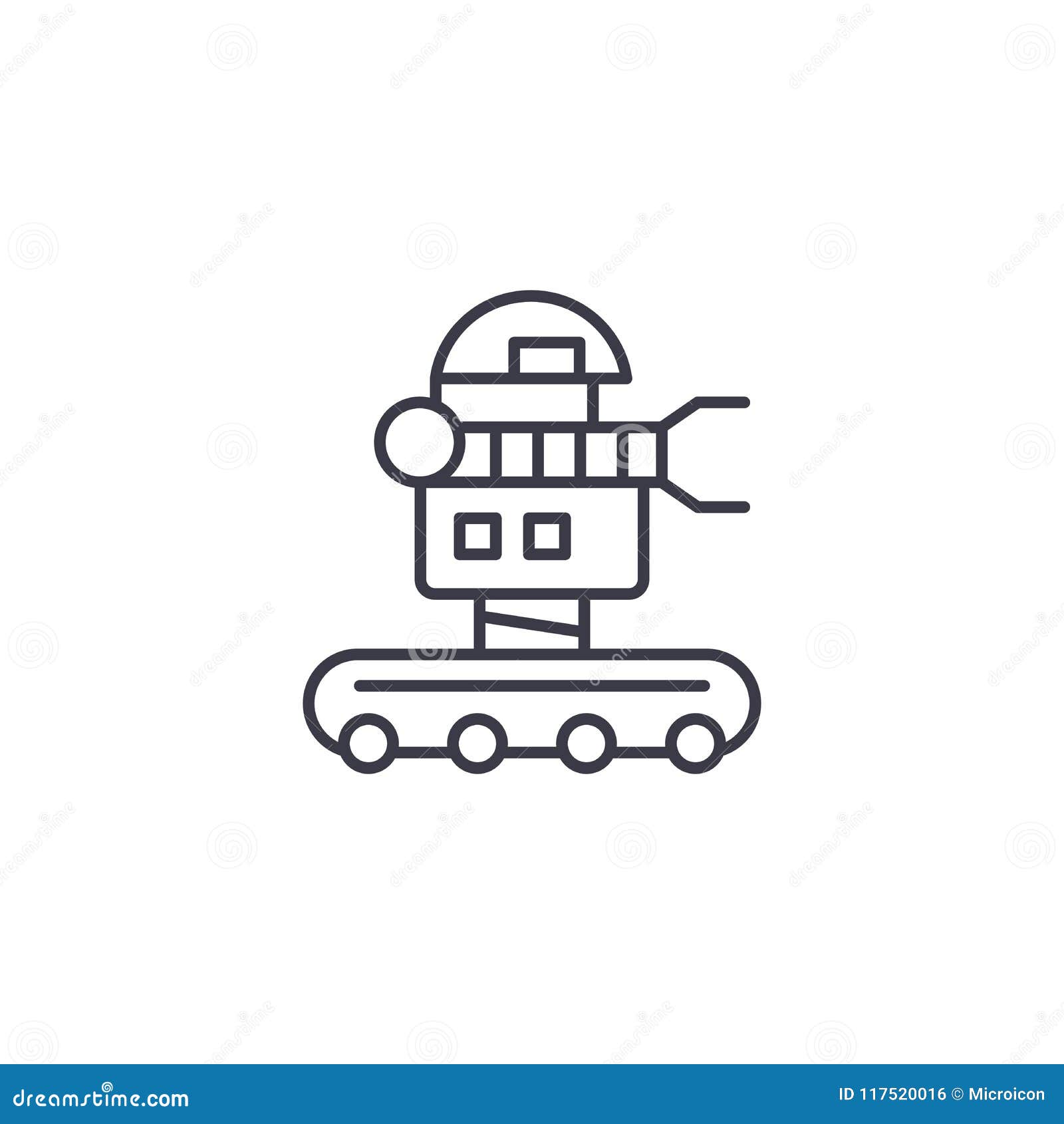 Movable Robot Linear Icon Concept. Movable Robot Line Vector Sign ...