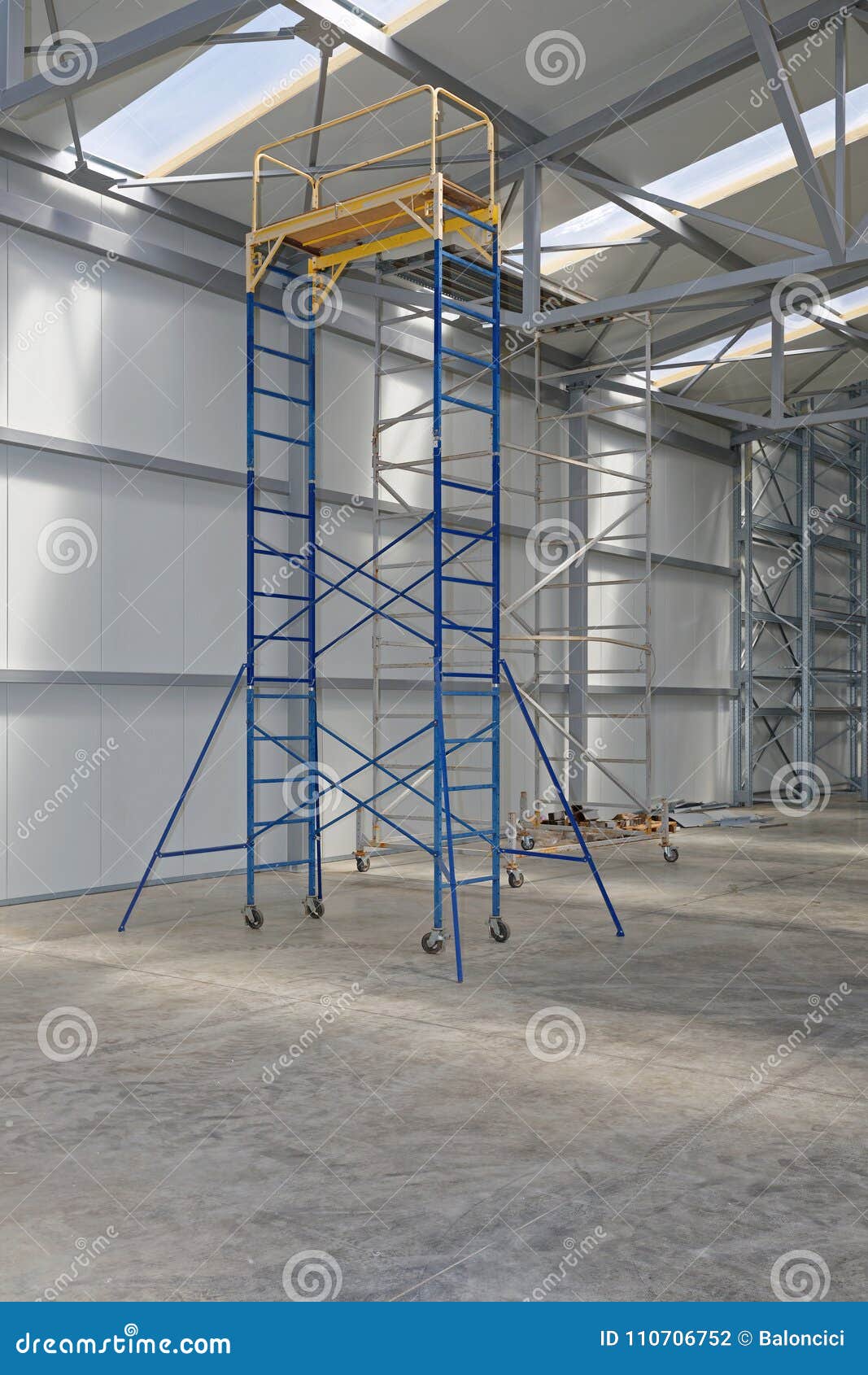 Scaffolding Movable stock photo. Image of platform, steel - 110706752