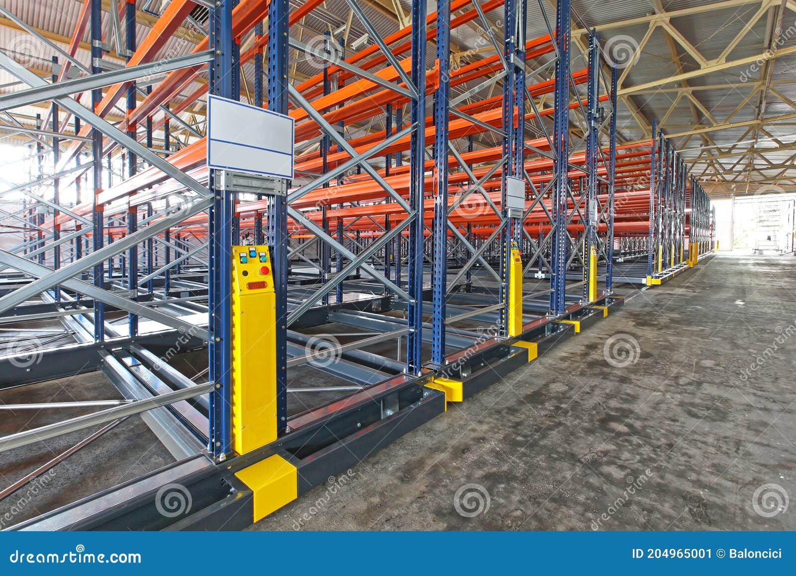 Movable Shelving Warehouse stock image. Image of shelving - 204965001