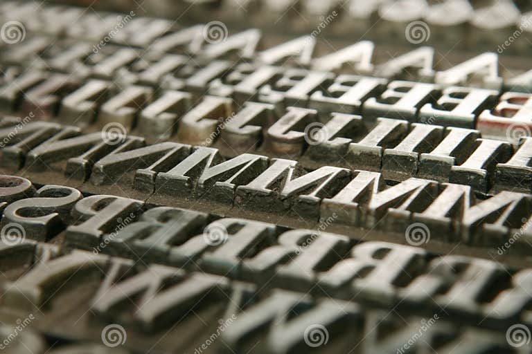 Movable type stock image. Image of print, metal, font - 1545847