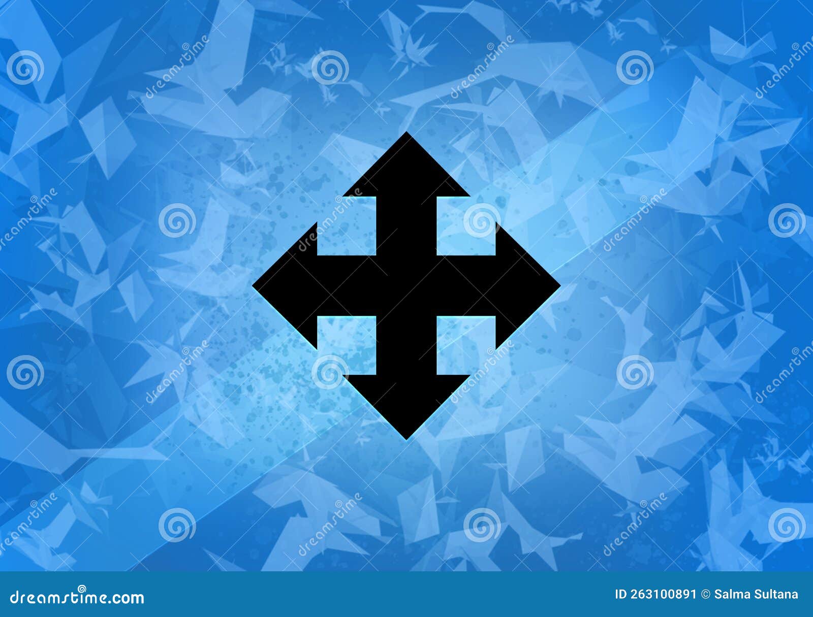 Move Aesthetic Abstract Icon on Blue Background Stock Illustration ...