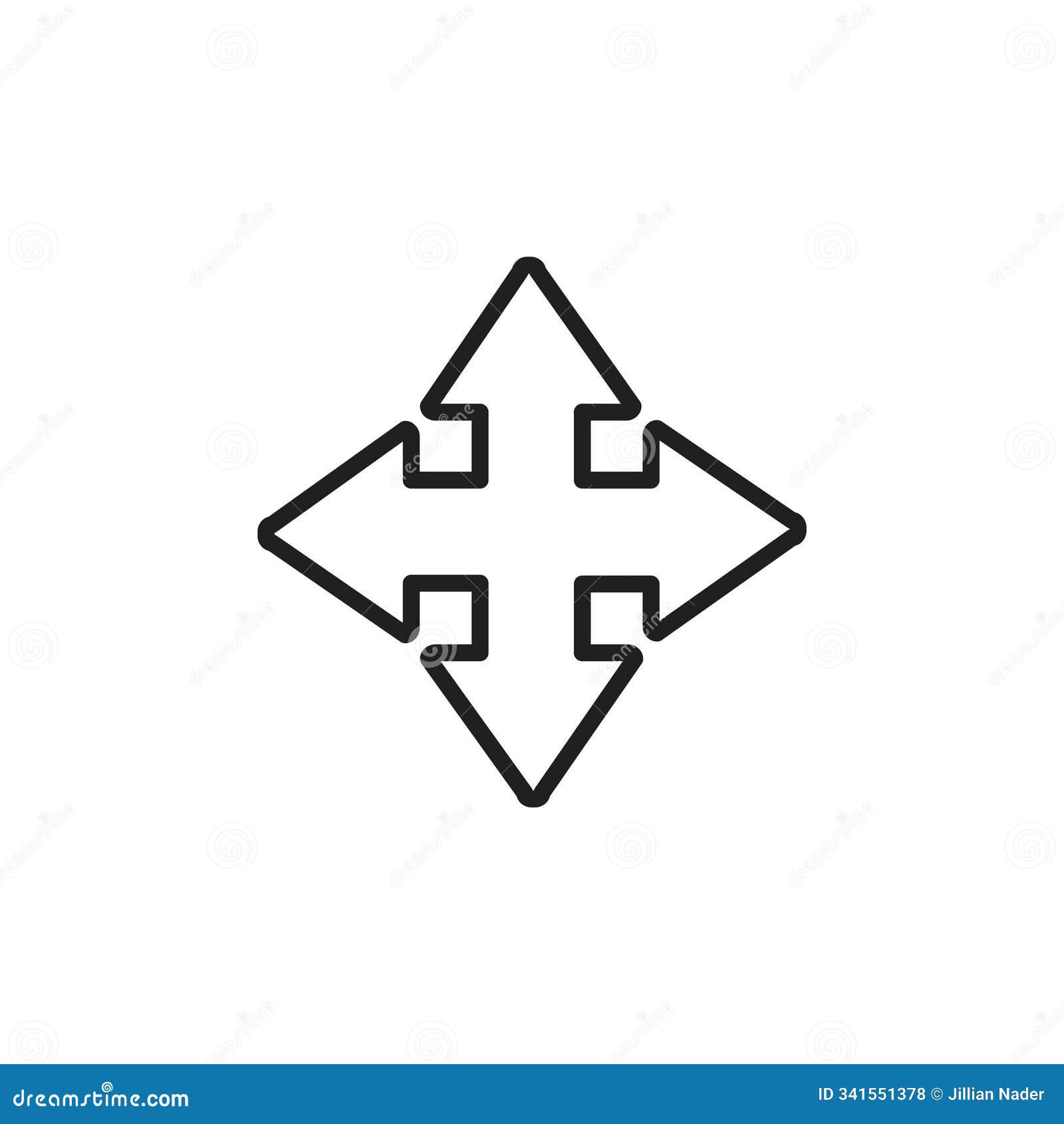 Move Arrow Icon Flat Line Illustration Stock Illustration ...