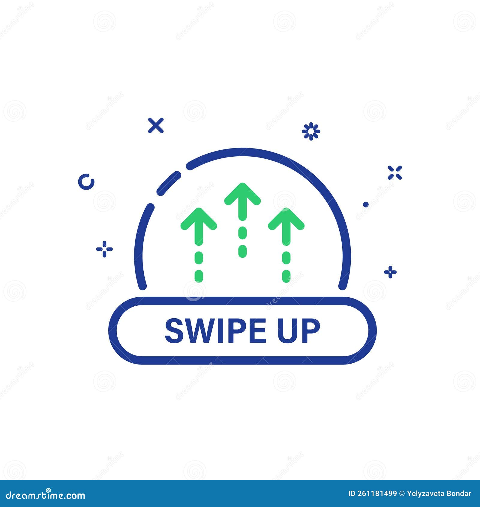 Move Arrow Next Button In Internet Social App Line Icon Swipe Up Linear Pictogram Stock Vector