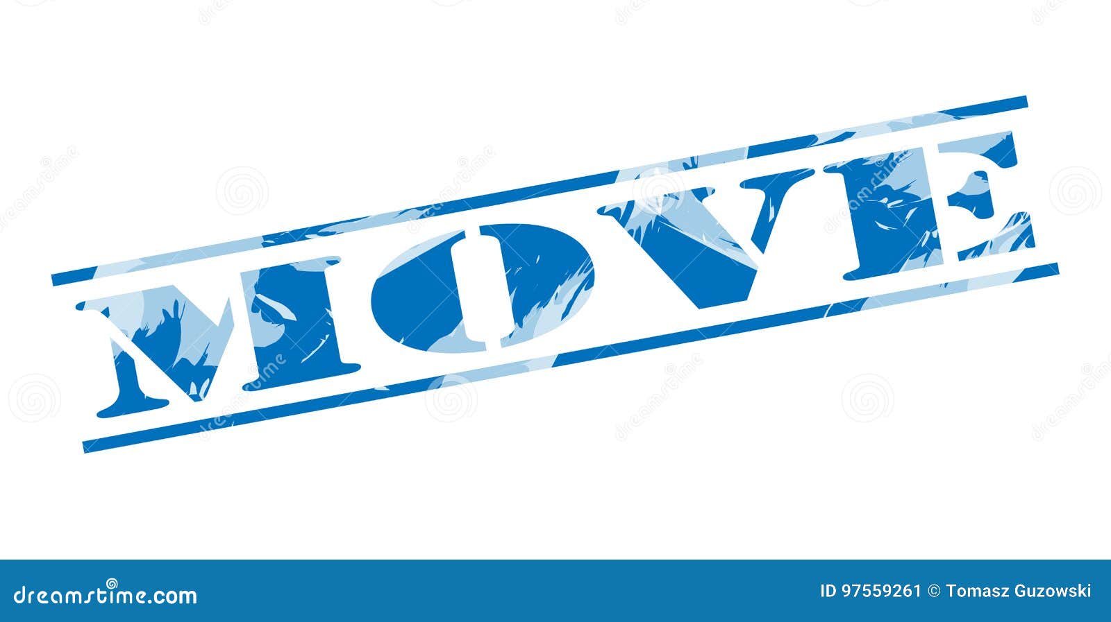 Move blue stamp stock illustration. Illustration of blue - 97559261