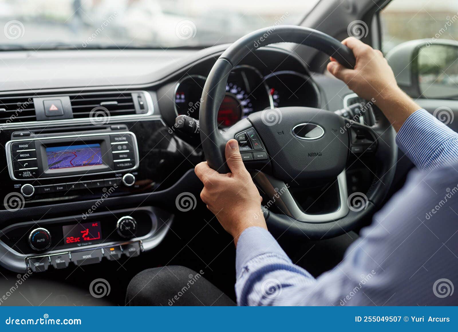 Always on the Move. a Businessman Driving a Car. Stock Image - Image of ...