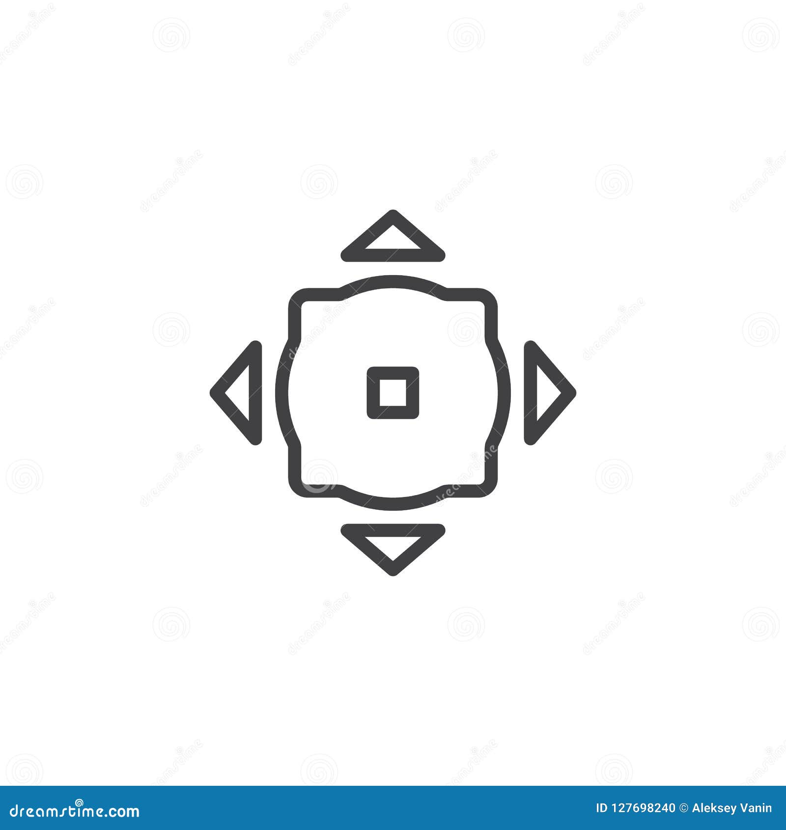 Move button outline icon stock vector. Illustration of pixel - 127698240