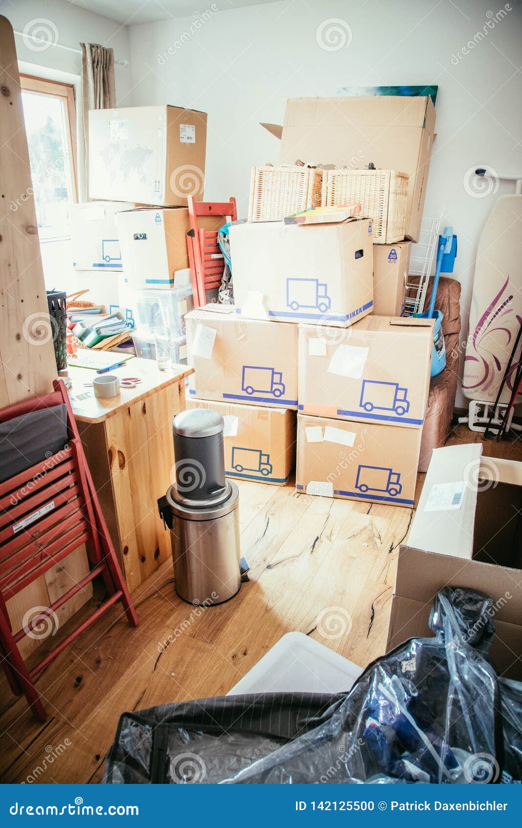 Move. Cardboard, Boxes and Stuff for Moving into a New Home Stock Photo ...