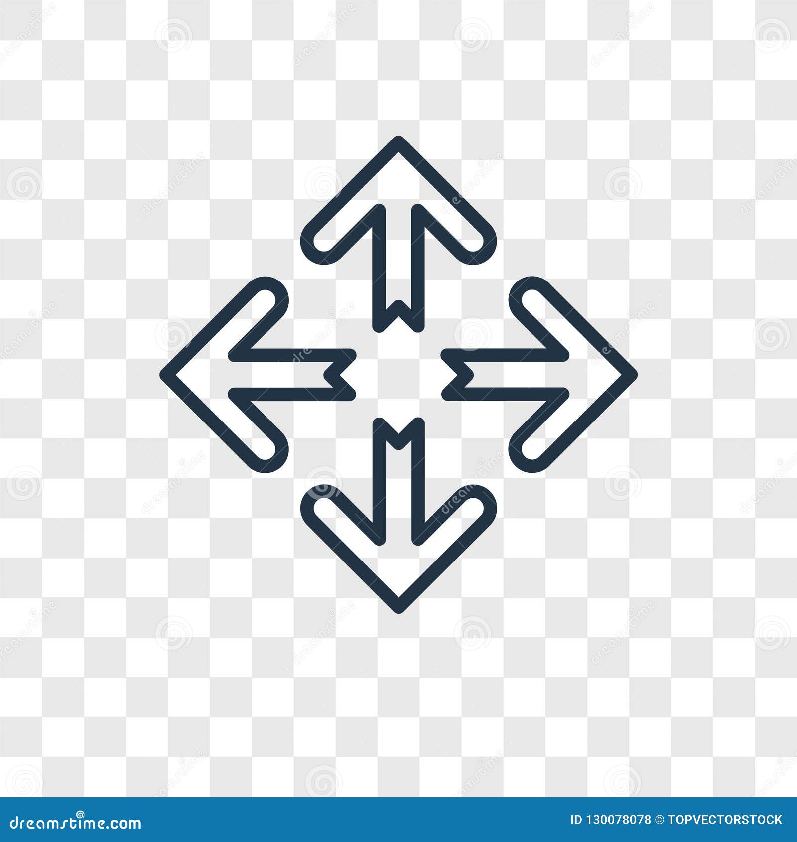 Move Concept Vector Linear Icon Isolated on Transparent Background ...