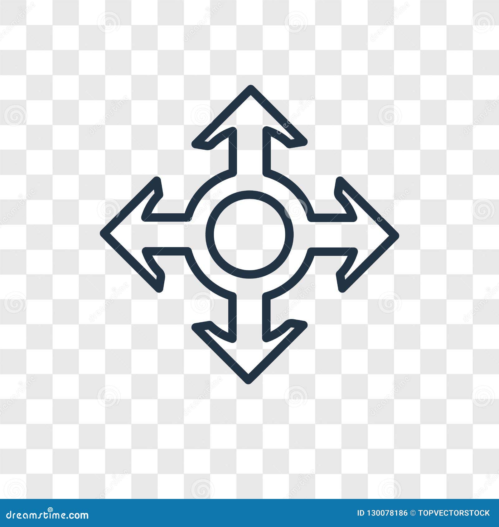 Move Concept Vector Linear Icon Isolated on Transparent Background ...