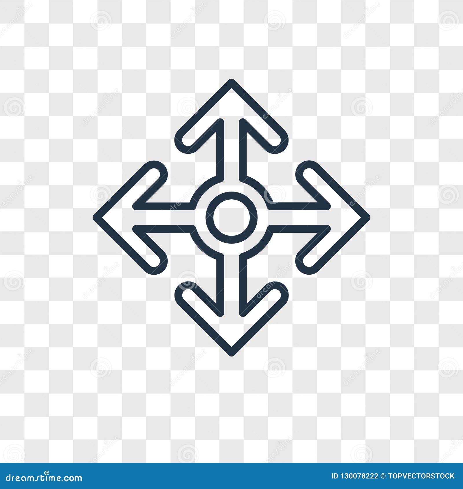 Move Concept Vector Linear Icon Isolated on Transparent Background ...