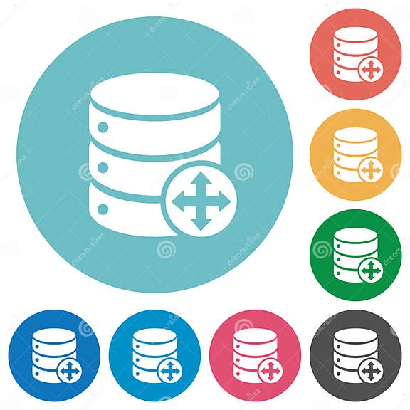 Move Database Flat Round Icons Stock Vector - Illustration of queries, move: 189893265