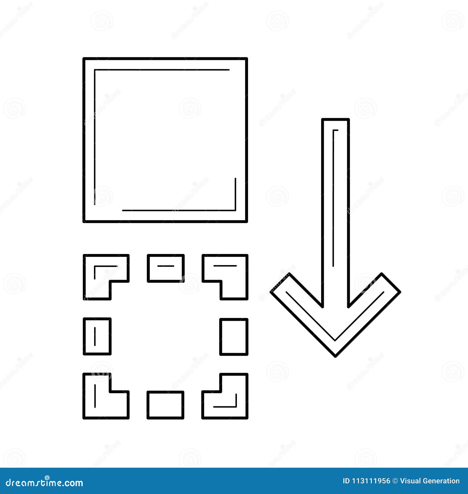 Move down line icon. stock vector. Illustration of messages - 113111956