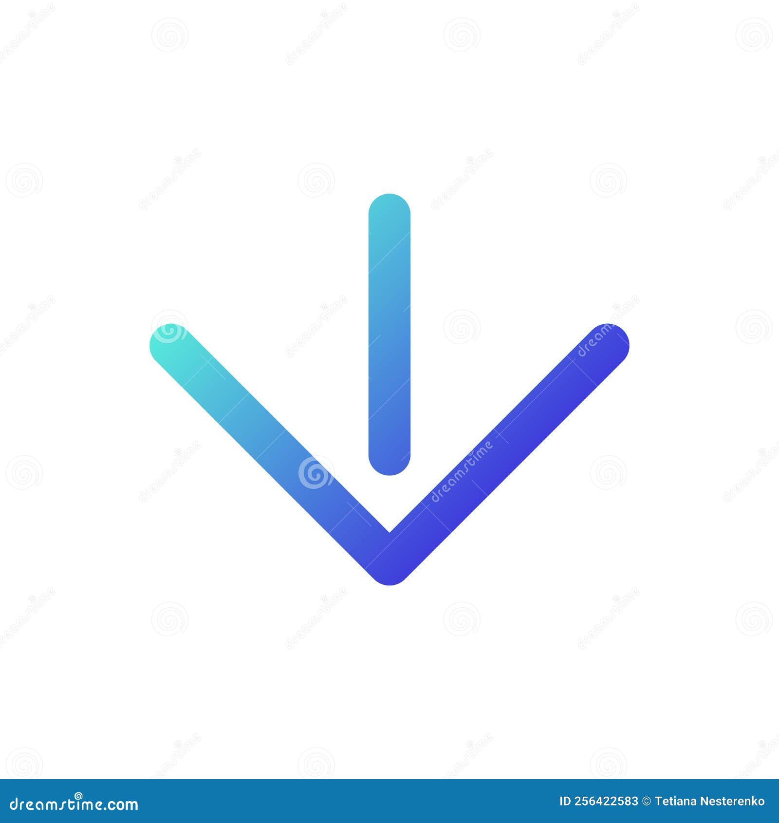 Move Downward Pixel Perfect Gradient Linear Ui Icon Stock Vector - Illustration of software ...