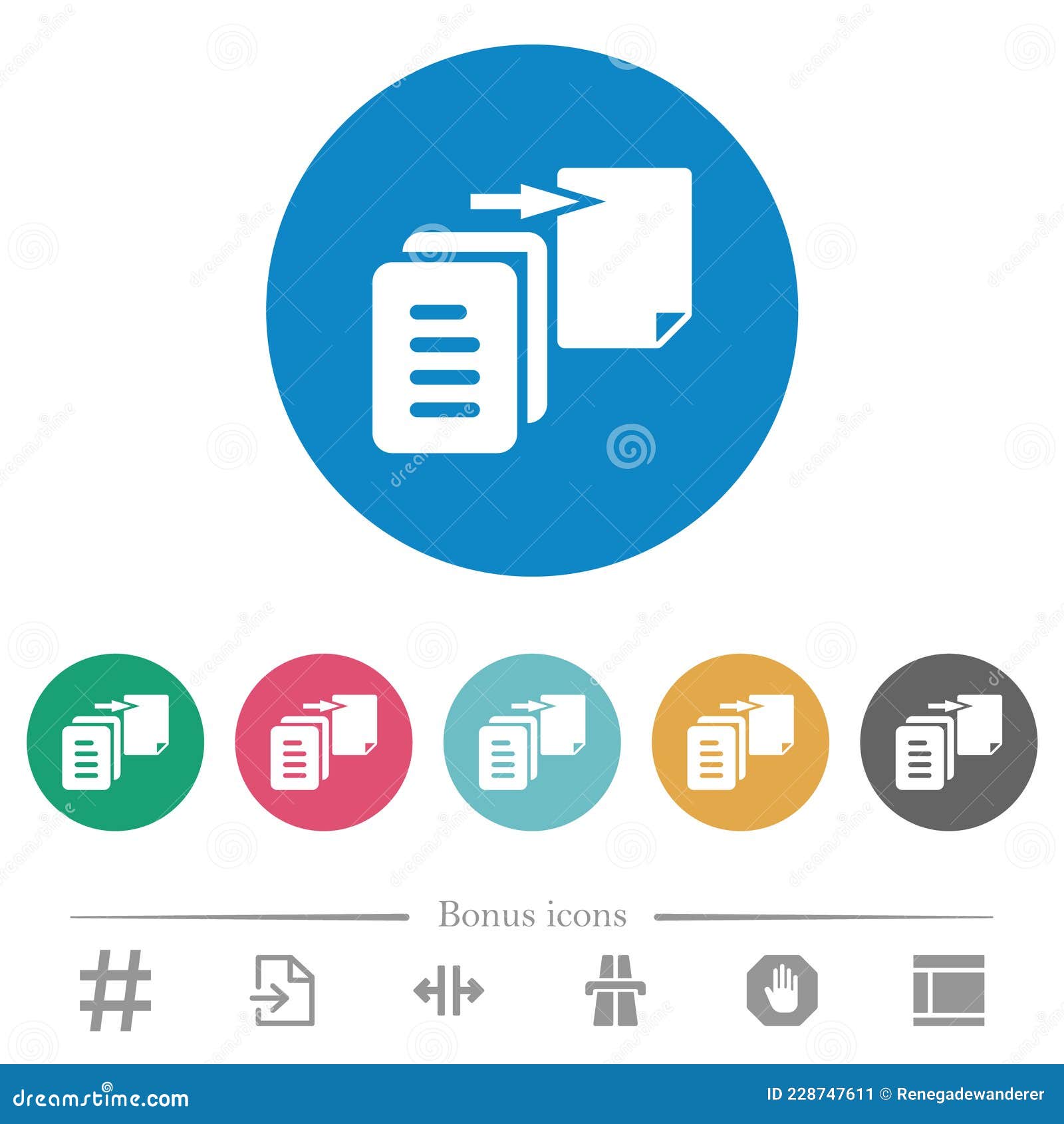 Move File Solid Flat Round Icons Stock Vector - Illustration of dossier ...