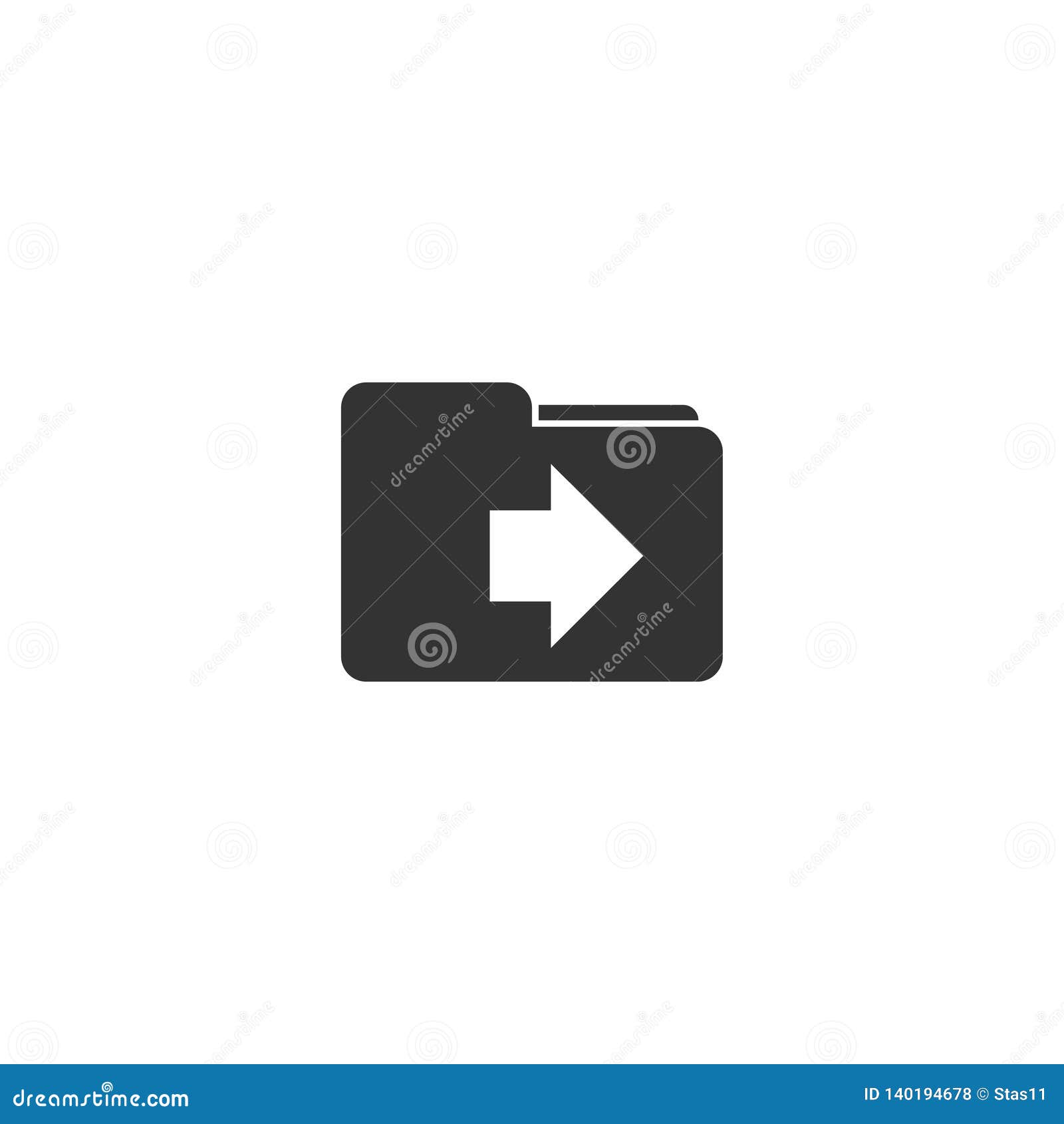 Move in Folder Icon in Simple Design. Vector Illustration Stock Vector ...