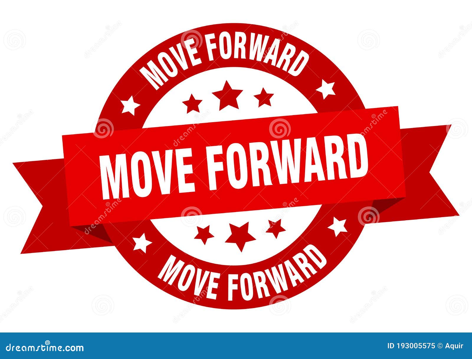 Move Forward Round Ribbon Isolated Label. Move Forward Sign Stock ...