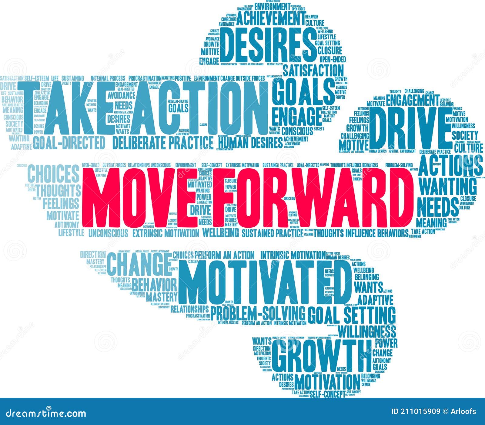 Move Forward Word Cloud stock vector. Illustration of goal - 211015909