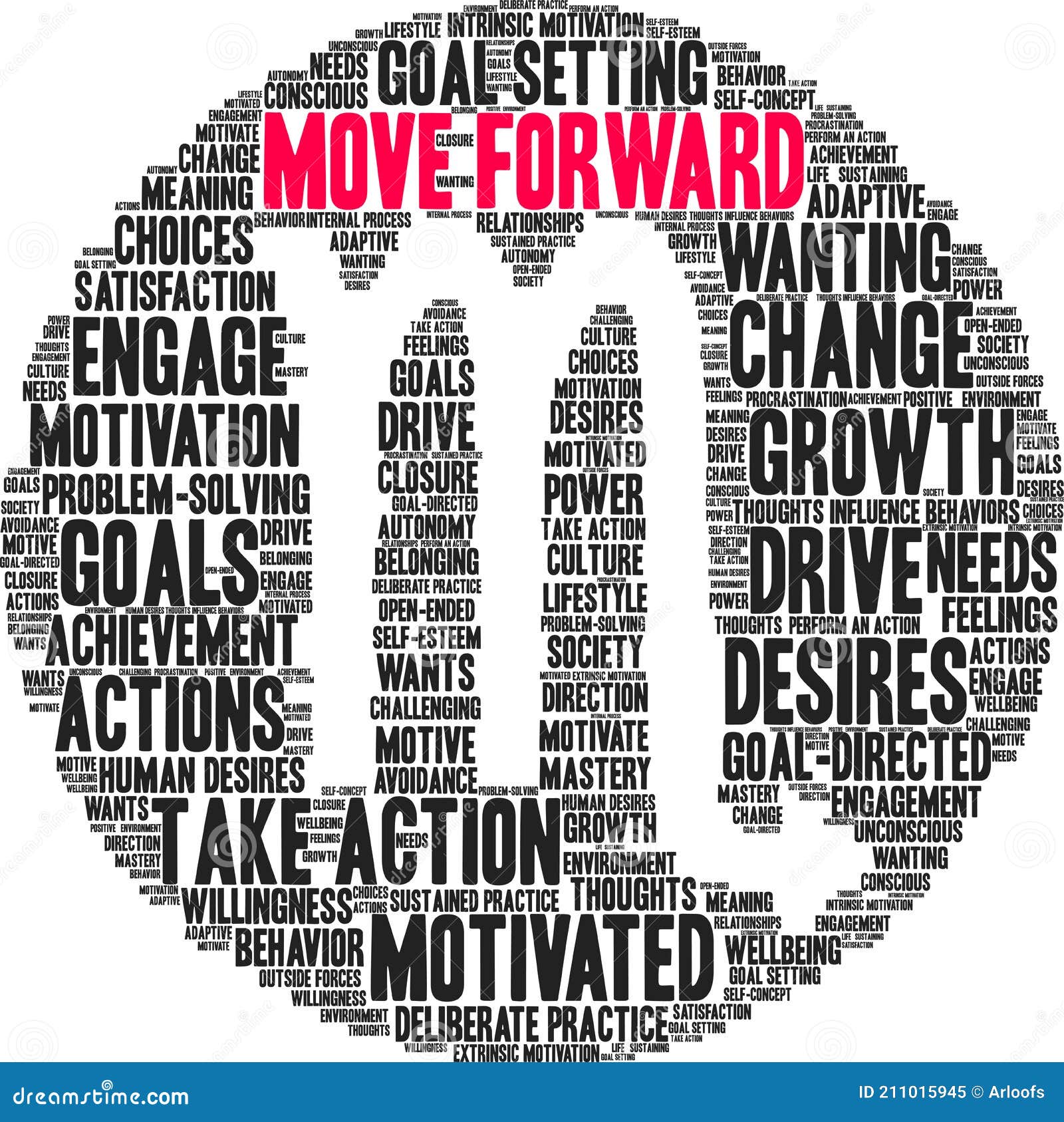 Move Forward Word Cloud stock vector. Illustration of goals - 211015945