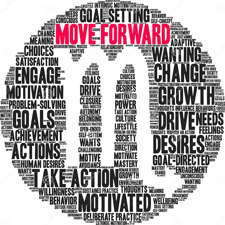 Move Forward Word Cloud stock vector. Illustration of goals - 211015945