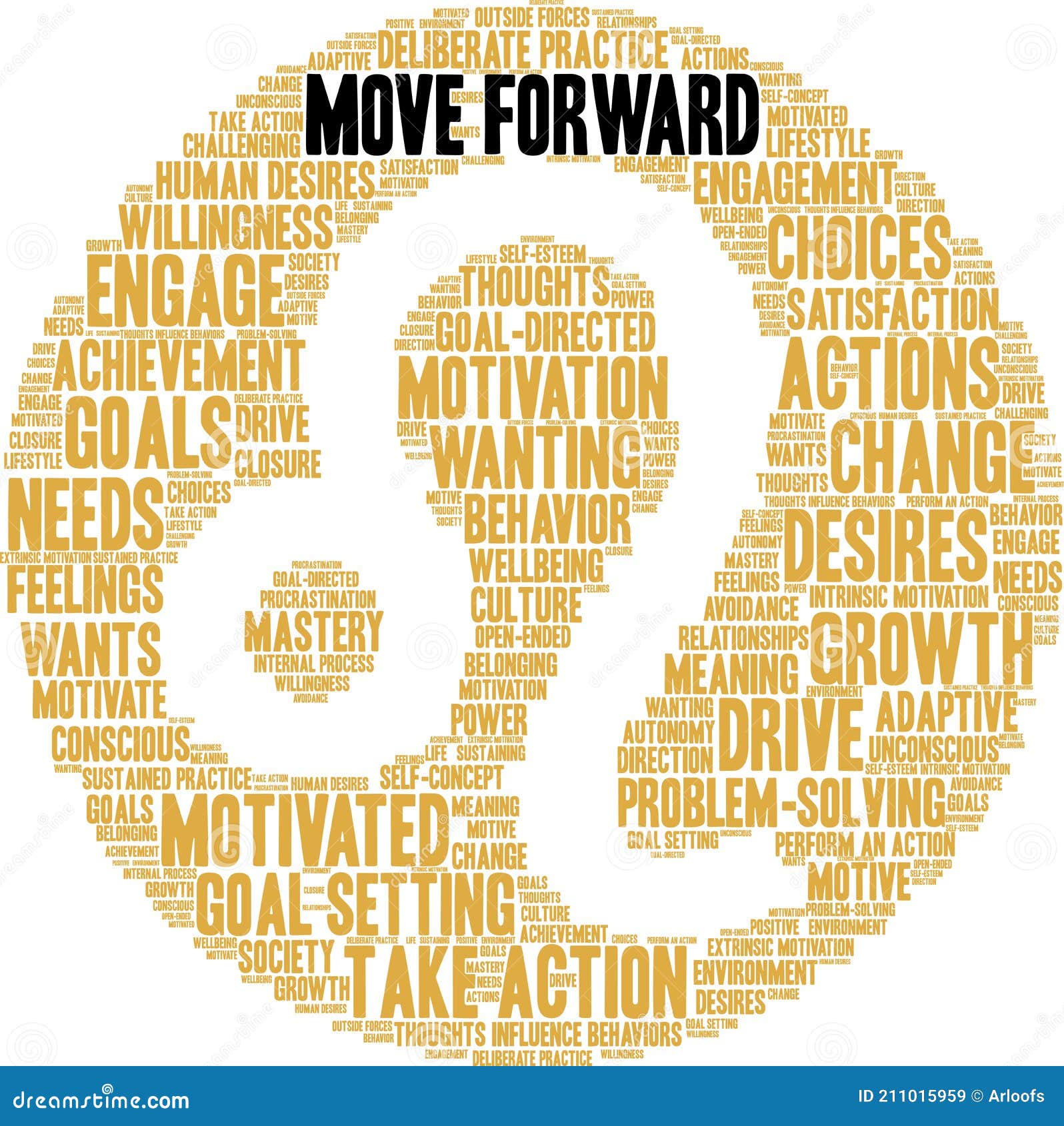 Move Forward Word Cloud stock vector. Illustration of goal - 211015959