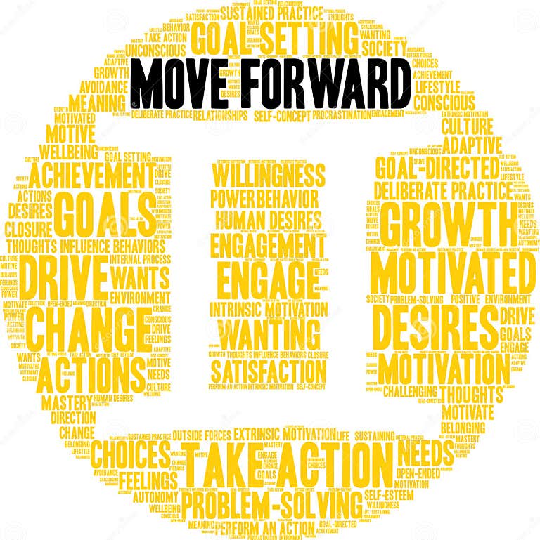 Move Forward Word Cloud stock vector. Illustration of achievement ...