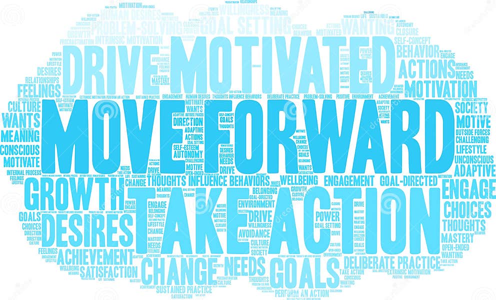 Move Forward Word Cloud stock vector. Illustration of motivated - 211016037