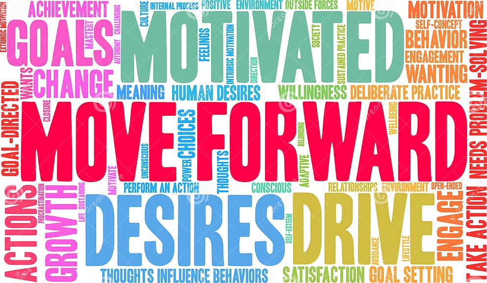 Move Forward Word Cloud stock vector. Illustration of actions - 211016109
