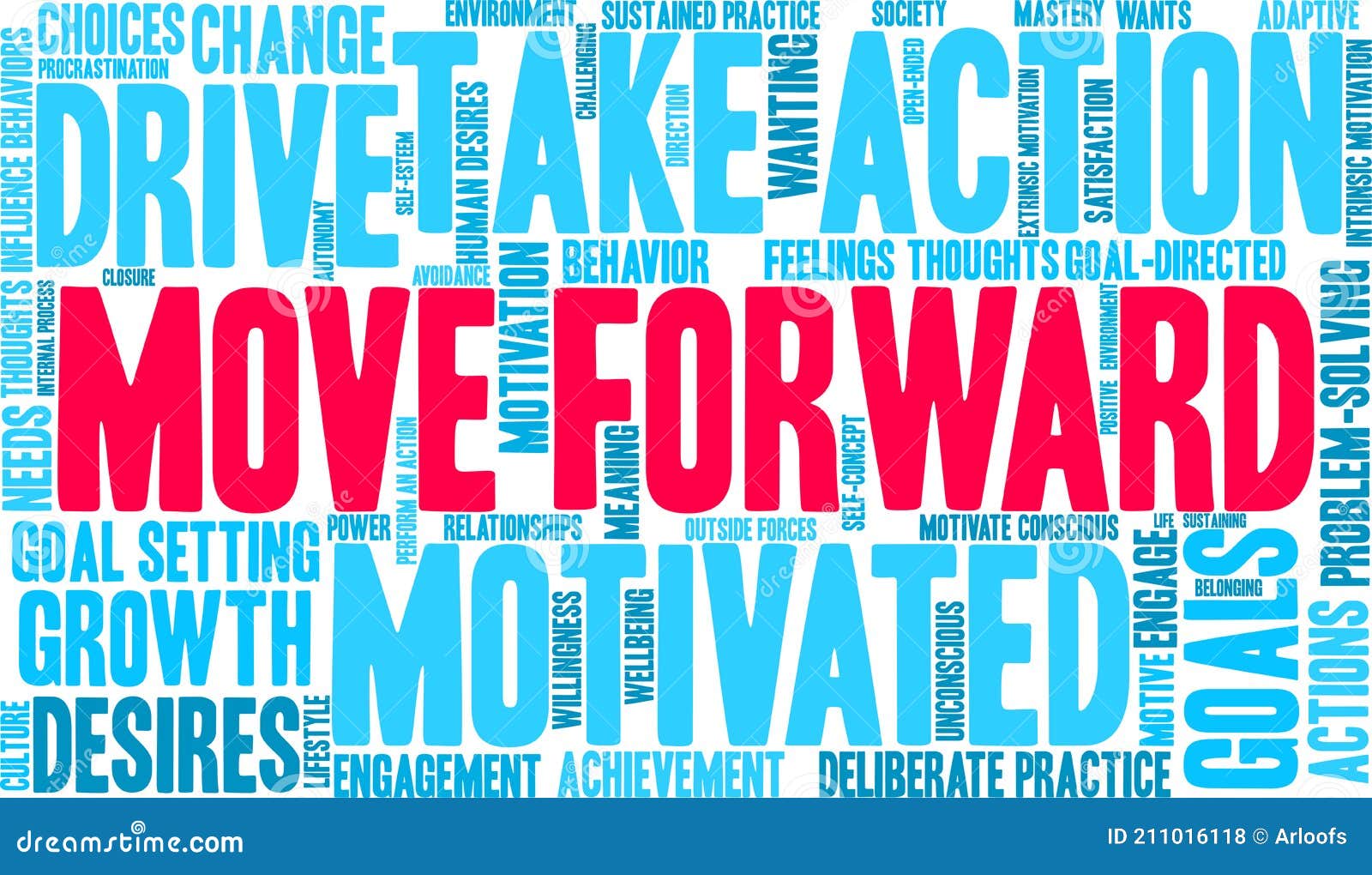 Move Forward Word Cloud stock vector. Illustration of motivated - 211016118