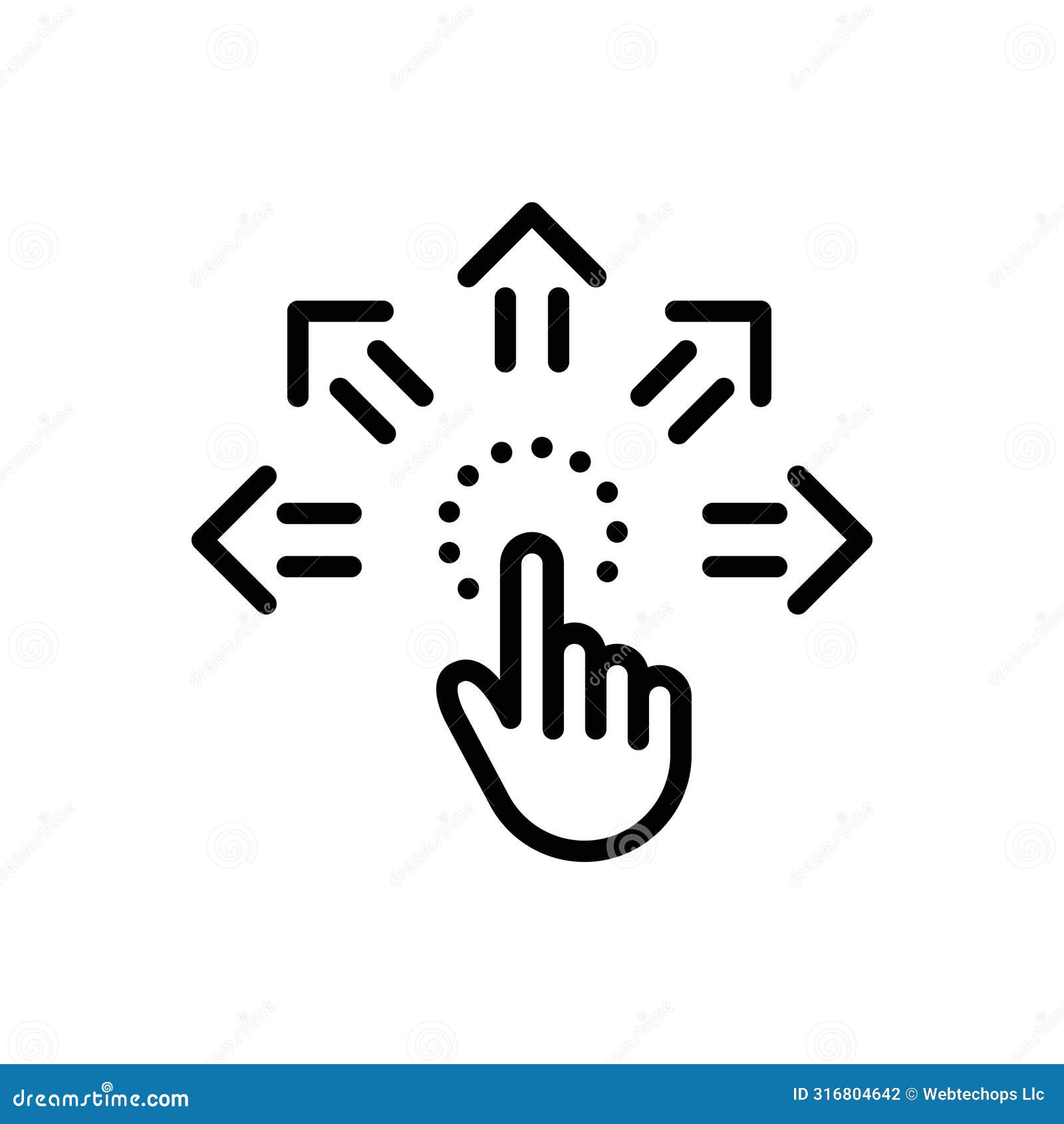 Black Line Icon for Move, Arrow and Click Stock Vector - Illustration ...