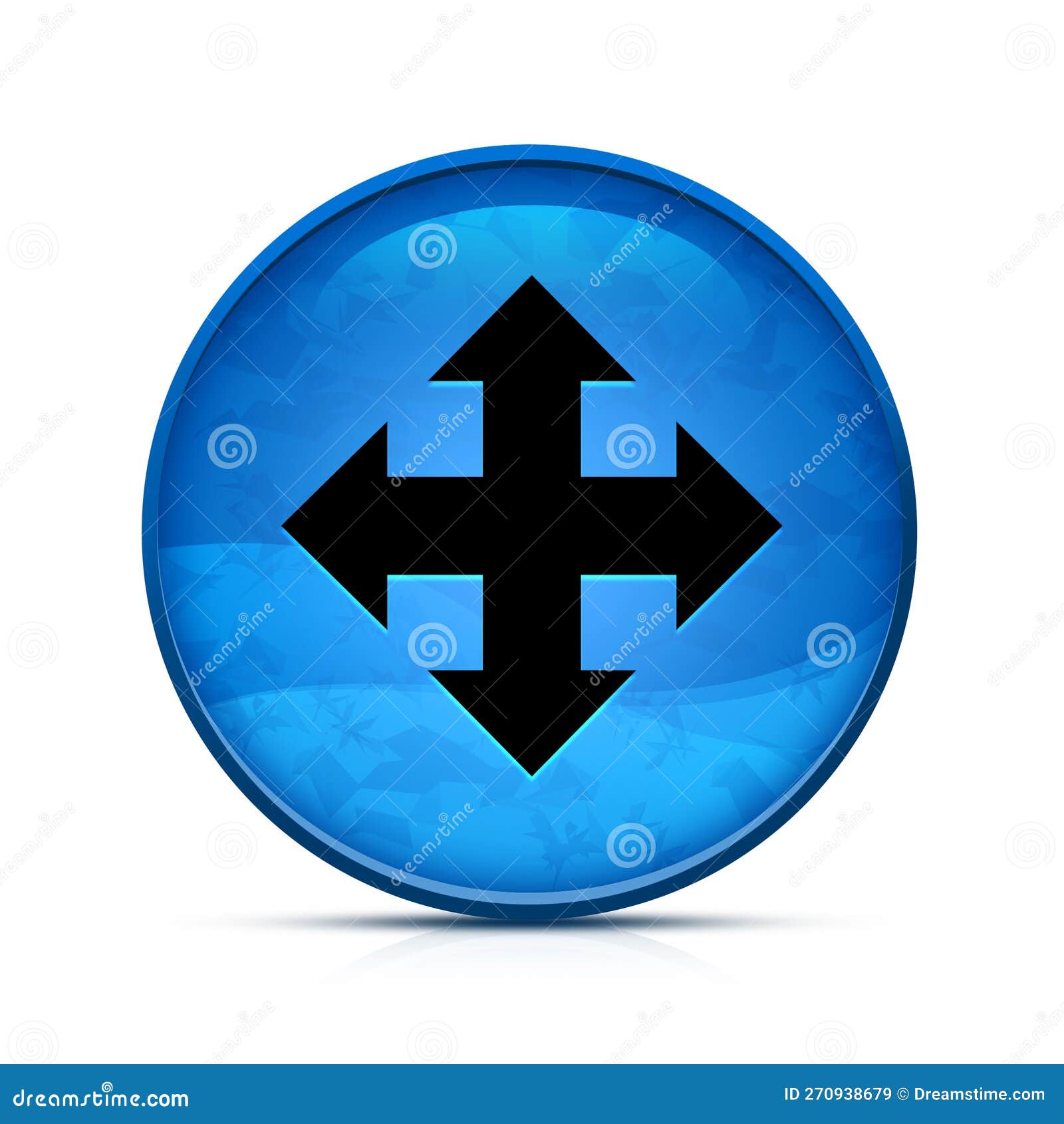 Move Icon on Classy Splash Blue Round Button Illustration Stock ...
