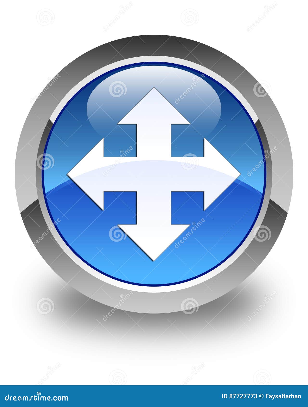 Move Icon Glossy Blue Round Button Stock Illustration - Illustration of ...