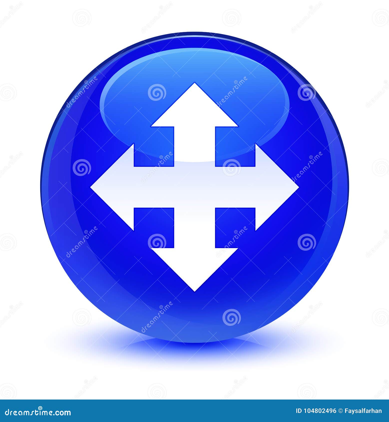 Move Icon Glassy Blue Round Button Stock Illustration - Illustration of ...