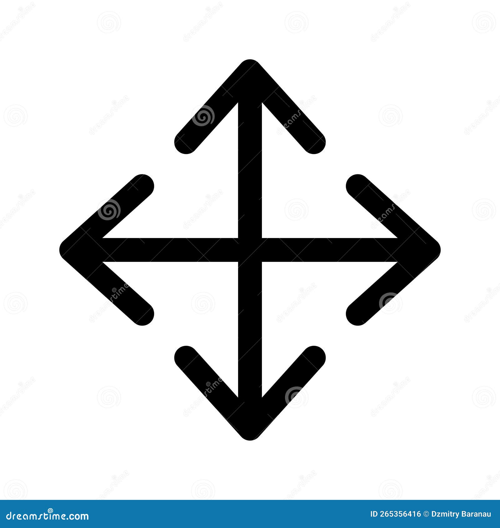 Move Icon Line Isolated on White Background. Black Flat Thin Icon on ...