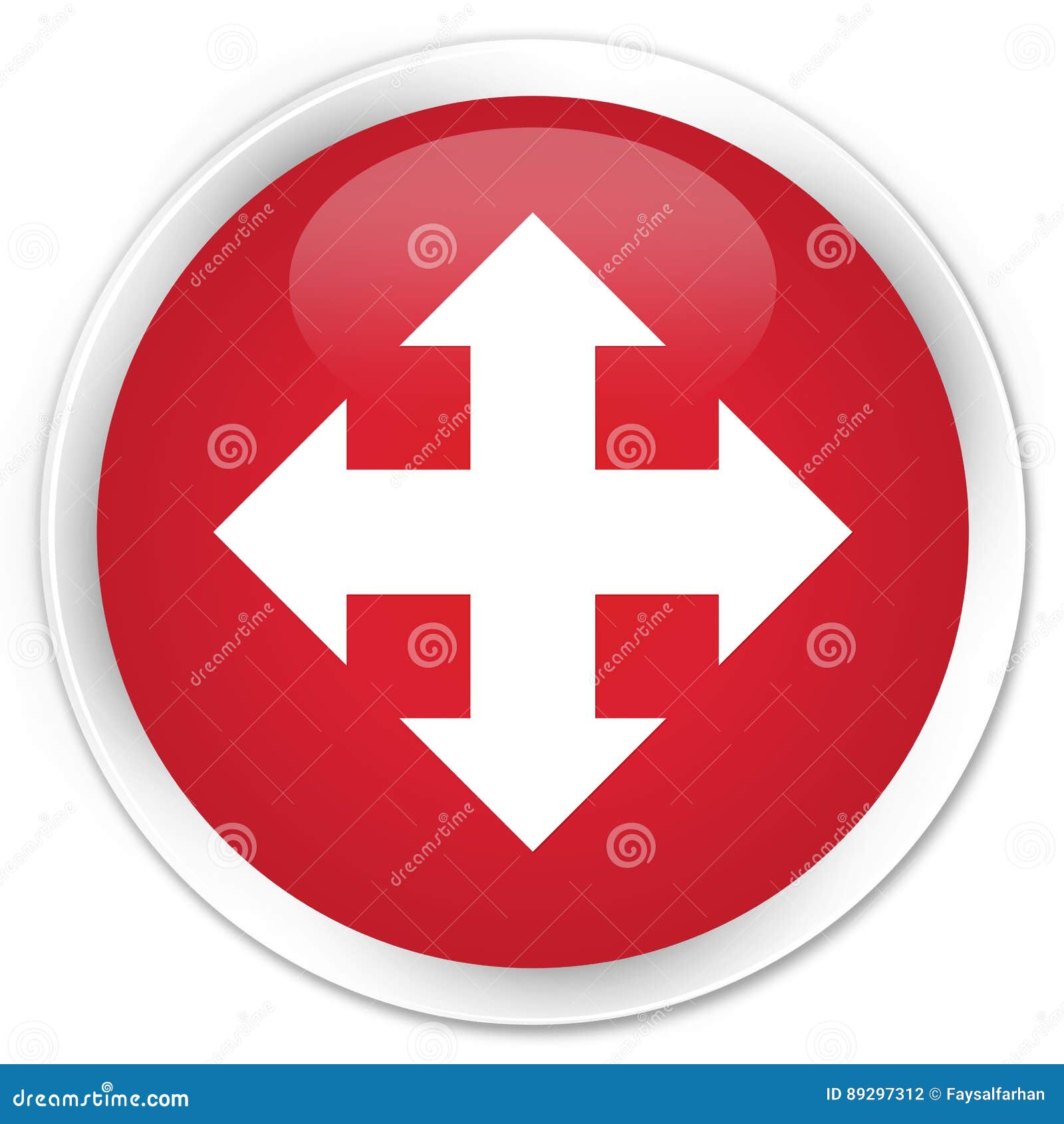 Move Icon Premium Red Round Button Stock Illustration - Illustration of ...