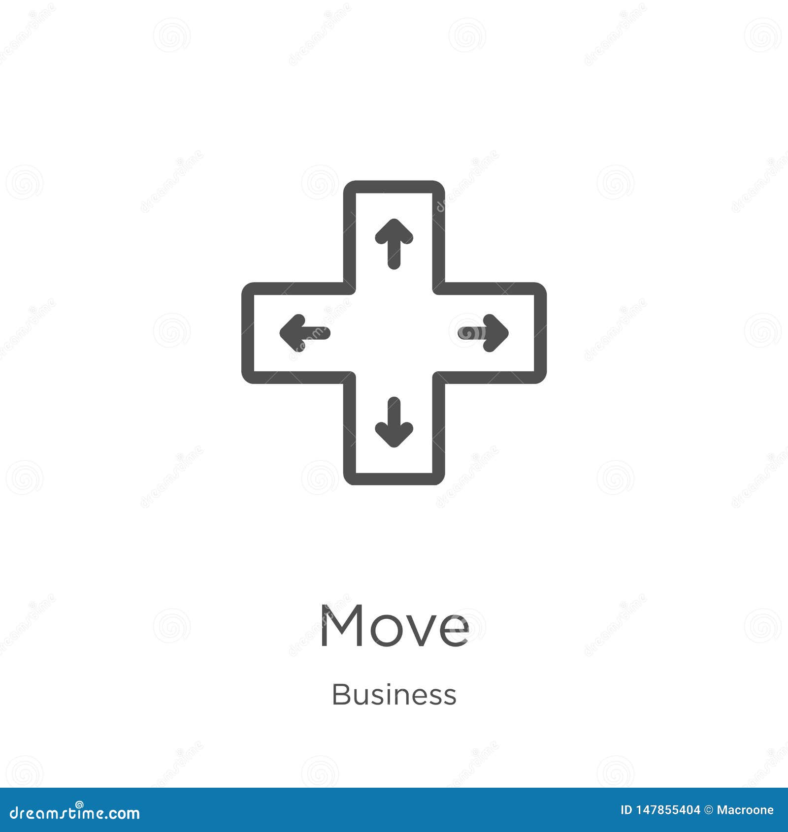 Move Icon Vector from Business Collection. Thin Line Move Outline Icon ...