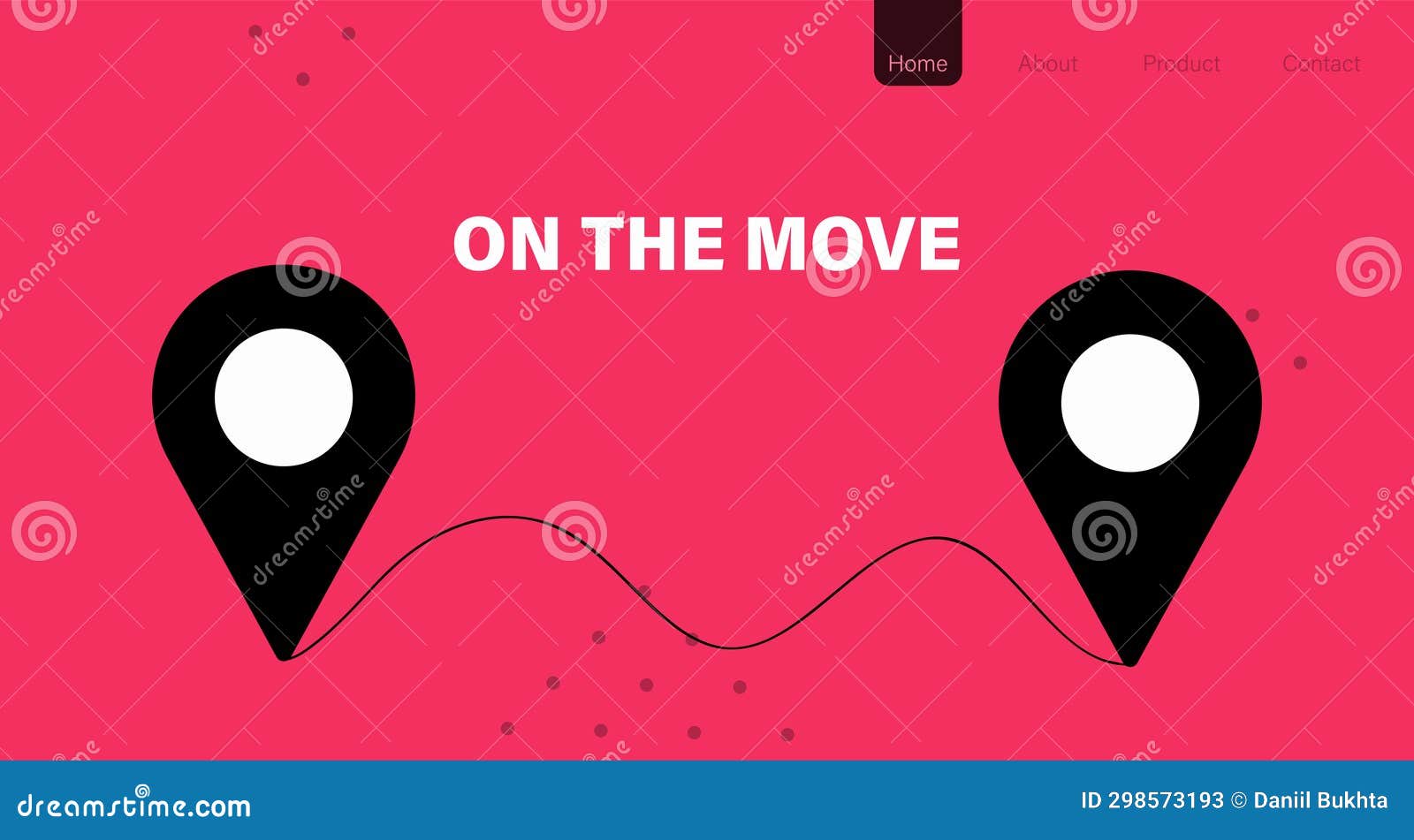 On the Move. a Linear Path from a Map Point To a Point Stock Vector ...