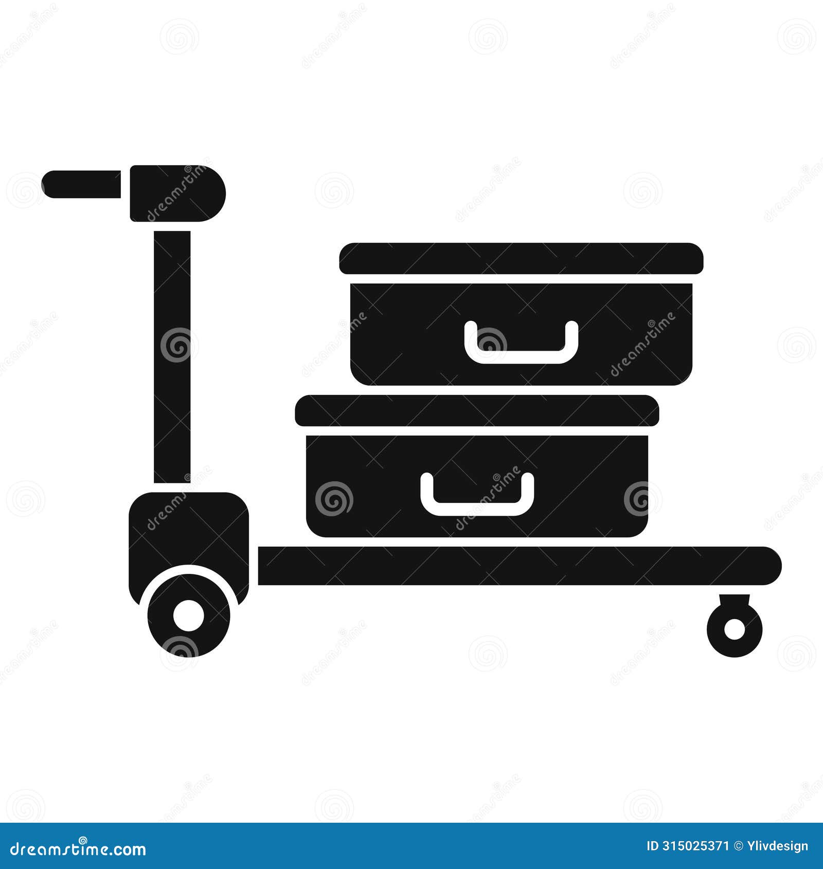 Move Luggage Trolley Icon Simple Vector. Move Weight Stock Vector ...