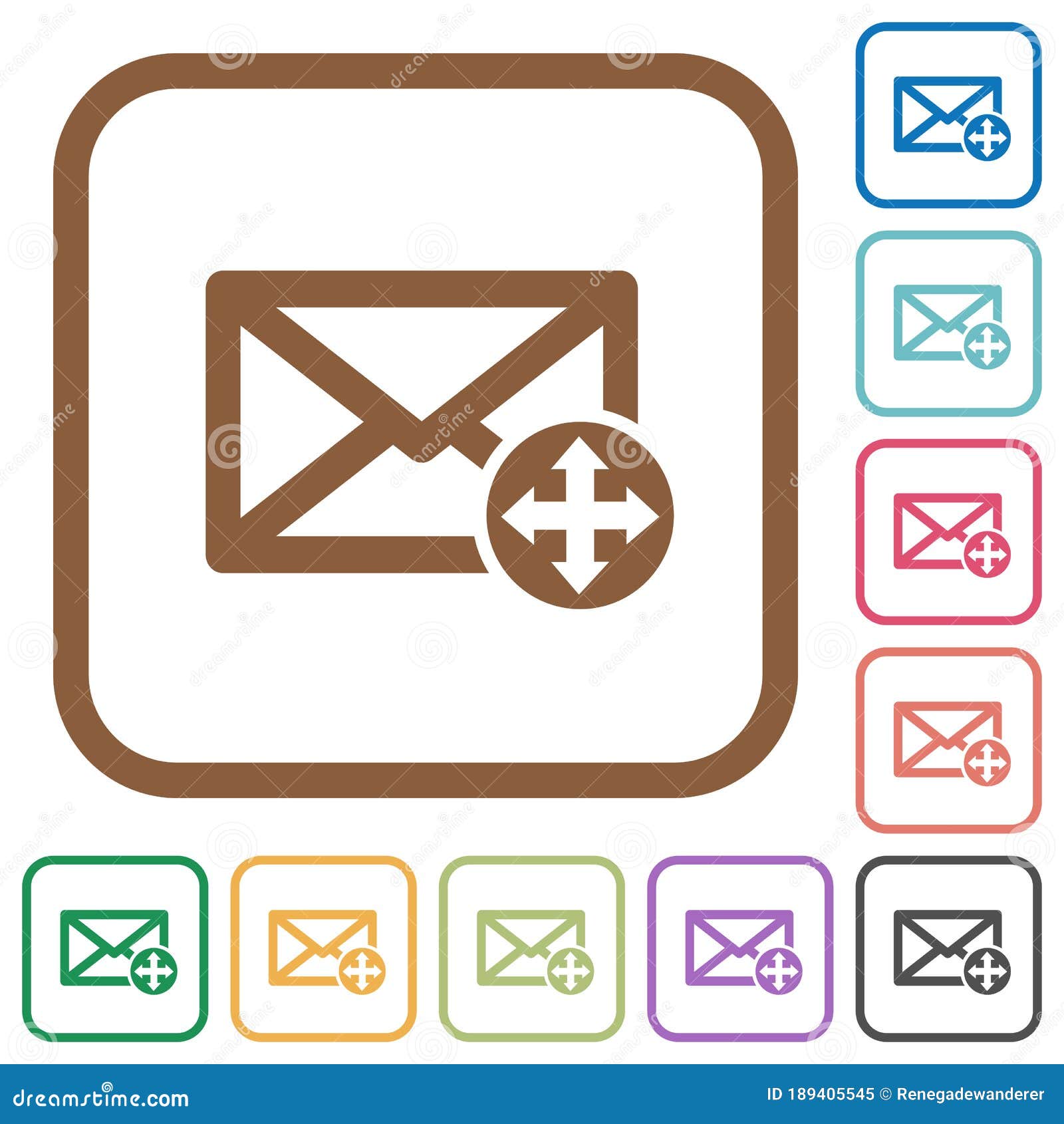 Move mail simple icons stock vector. Illustration of brown - 189405545