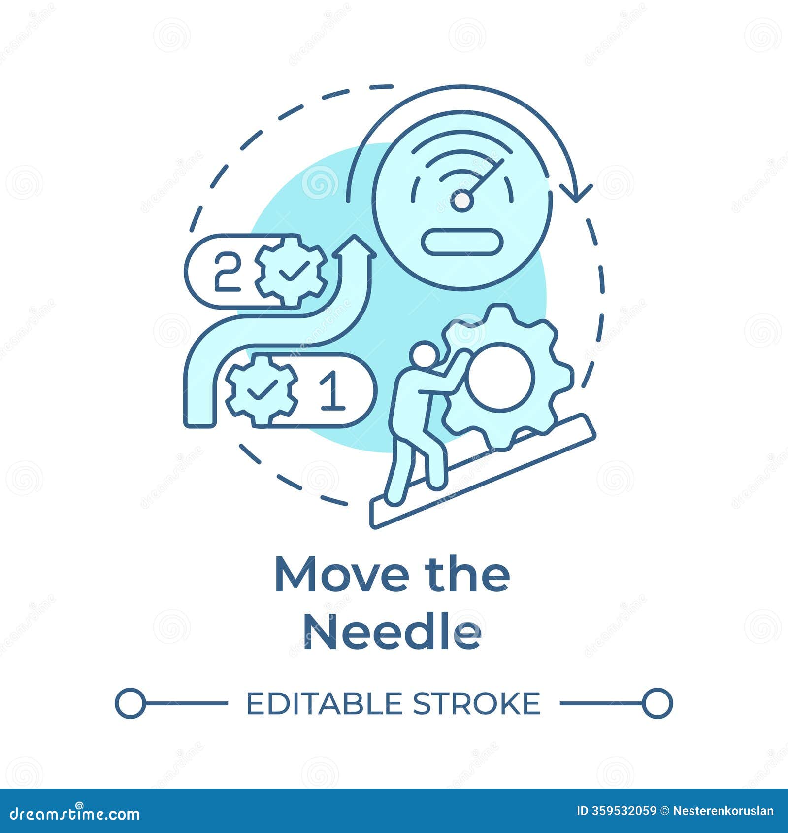 Move the Needle Soft Blue Concept Icon Stock Vector - Illustration of symbol, color: 359532059