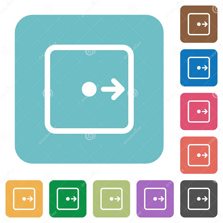 Move Object Right Rounded Square Flat Icons Stock Vector - Illustration ...
