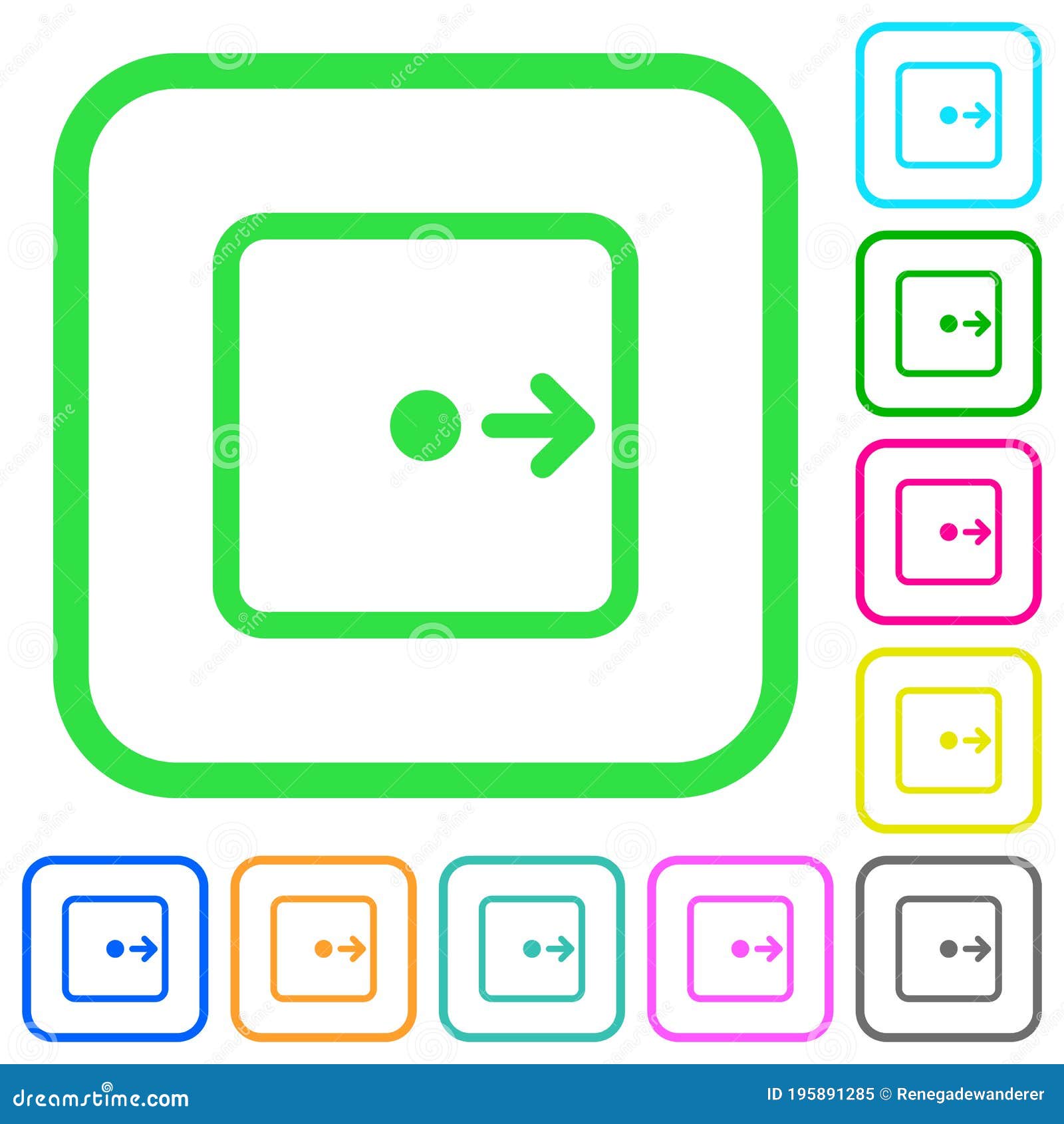 Move Object Right Vivid Colored Flat Icons Stock Vector - Illustration ...