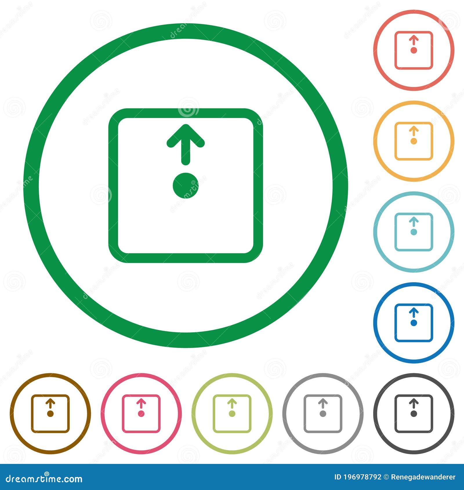 Move Object Up Flat Icons with Outlines Stock Vector - Illustration of ...