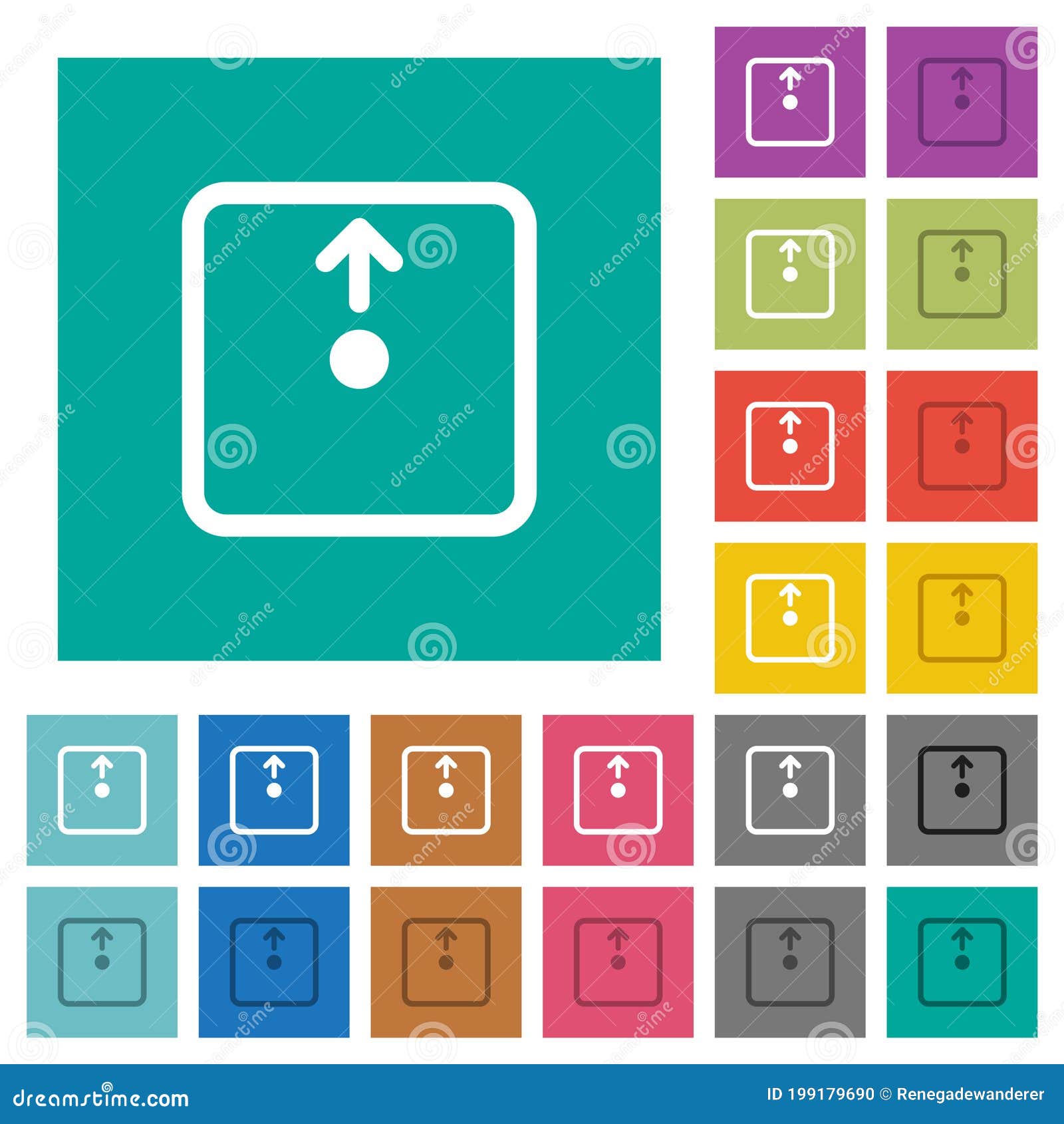 Move Object Up Square Flat Multi Colored Icons Stock Vector ...