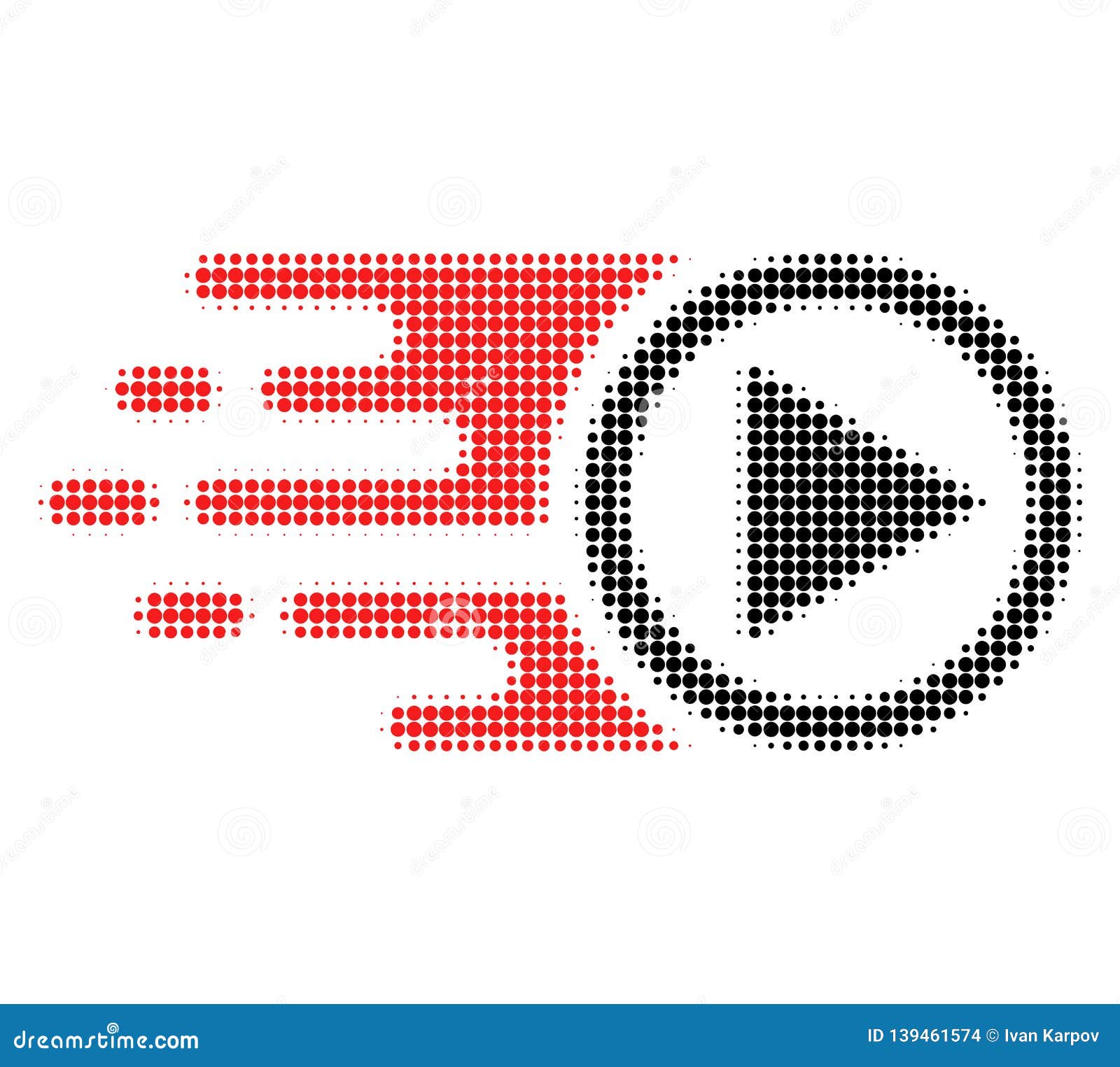 Move Right Halftone Dotted Icon with Fast Rush Effect Stock Vector ...