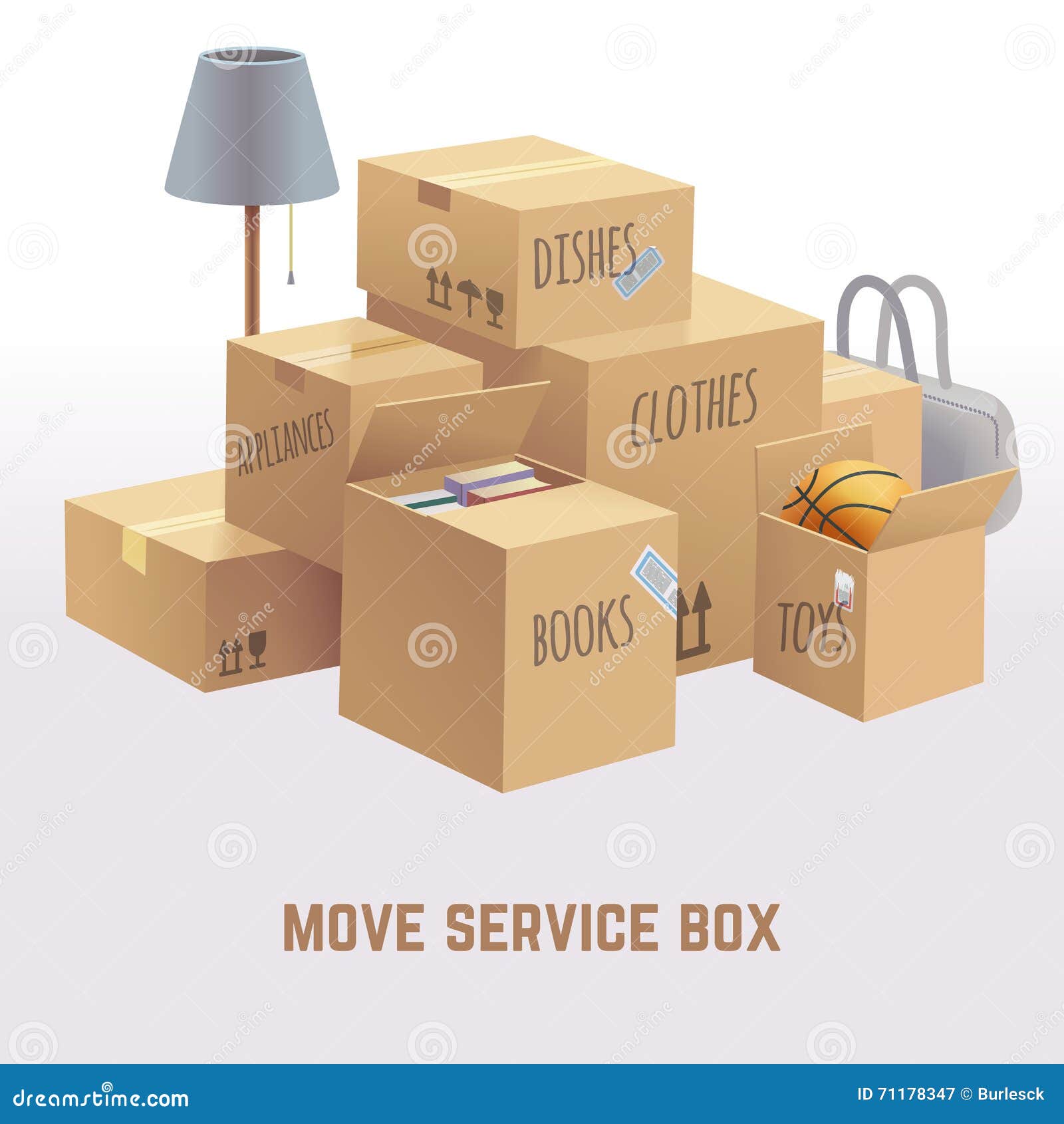 Move Service Box, Package, Cargo Vector Concept Stock Vector ...
